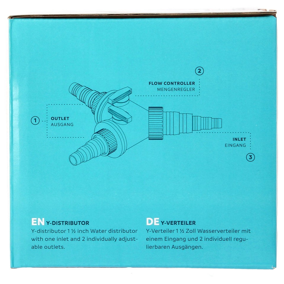 OASE Y-DISTRIBUTOR VALVE T TAP ADJUSTIBLE POND WATER FEATURE FLOW FISH ...