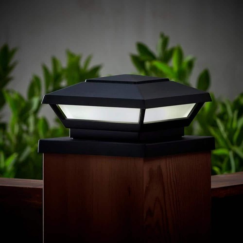 LED Deck Post Light 4x4 6x6 Black Low Voltage Outdoor Waterproof 50LM ...