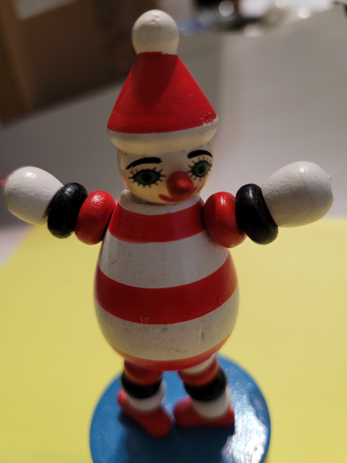 Vintage Wood Thumb Push-Up Puppet- Clown-Collapsible Push Up Toy | eBay