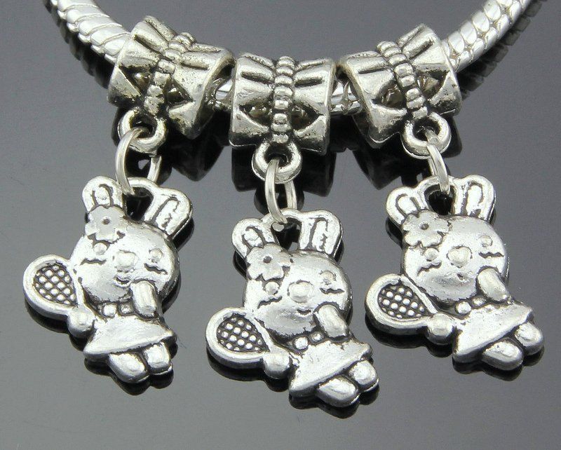 Wholesale 100 Tibetan Silver Mixed Bulk Lots Dangle Charms Fit Bracelet ...