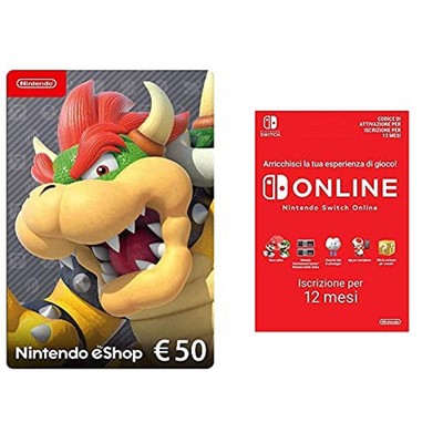 Nintendo eShop Carta regalo 50€ + 12 mesi Switch Online Membri | Codice ...