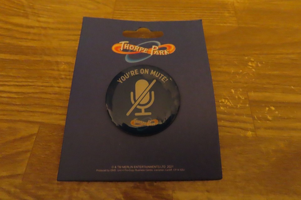 Thorpe Park You're On Mute Pin Badge New 2021 Merlin Theme Park Badges ...