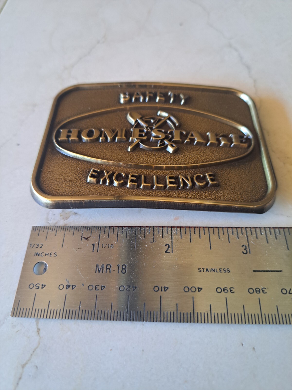 HOMESTAKE MINE Solid Brass Belt Buckle (3" X 2") Safety Excellence ...