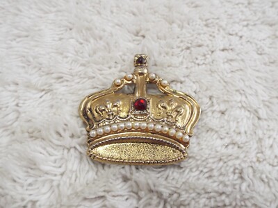 Goldtone Bead Royal Crown Pin (D14) | eBay