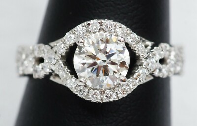 The Diamond Showcase Platinum 1.5 ctw Round Cut Diamond Open Infinity ...