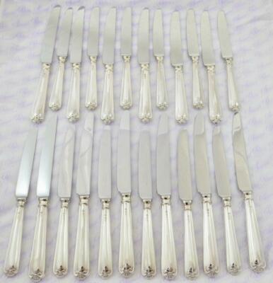 FANTASTIC 12 DINNER & 12 DESSERT KNIVES STERLING SILVER JESMOND PATTERN ...