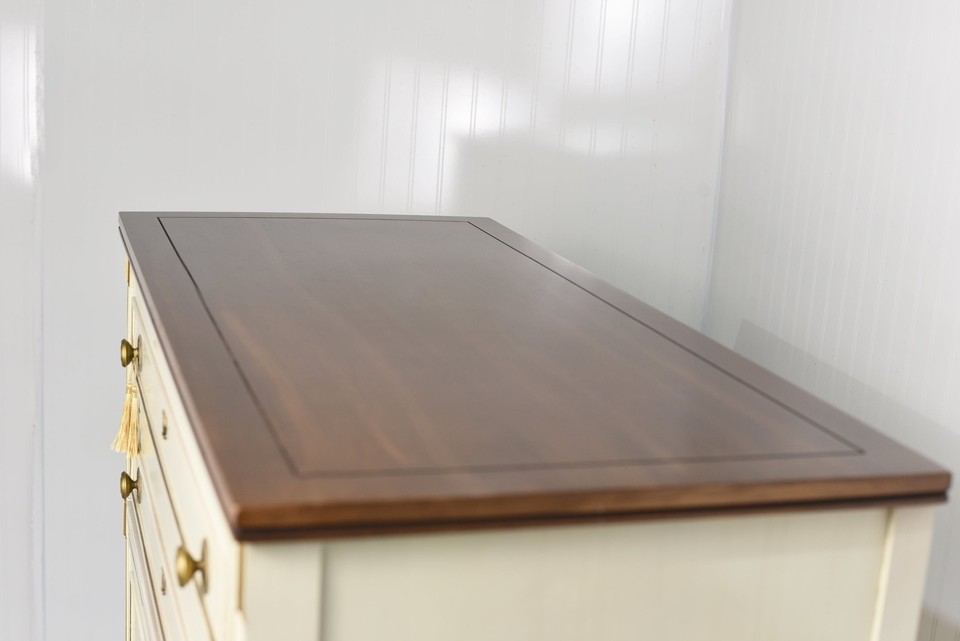 PAINT TO ORDER Vintage Transitional Highboy Dresser Gold Accents by ...