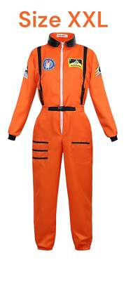 Womens Astronaut Costume Adult Space Suit Dress up Costume Orange XXL ...