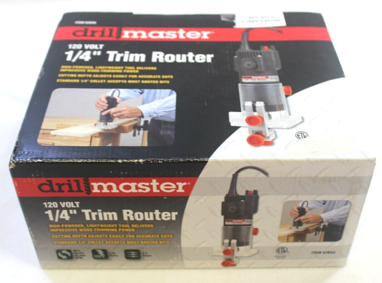 Drill Master 1/4" Trim Router 1/2HP 2.4A Woodworking Shop Electric Hand ...