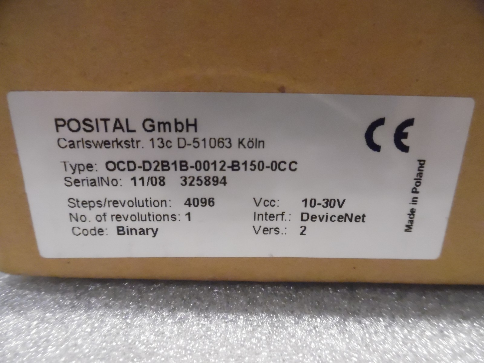 POSITAL Optical Encoder Cap OCD-D2B1B-0012-B150-0CC with Connection Cap ...