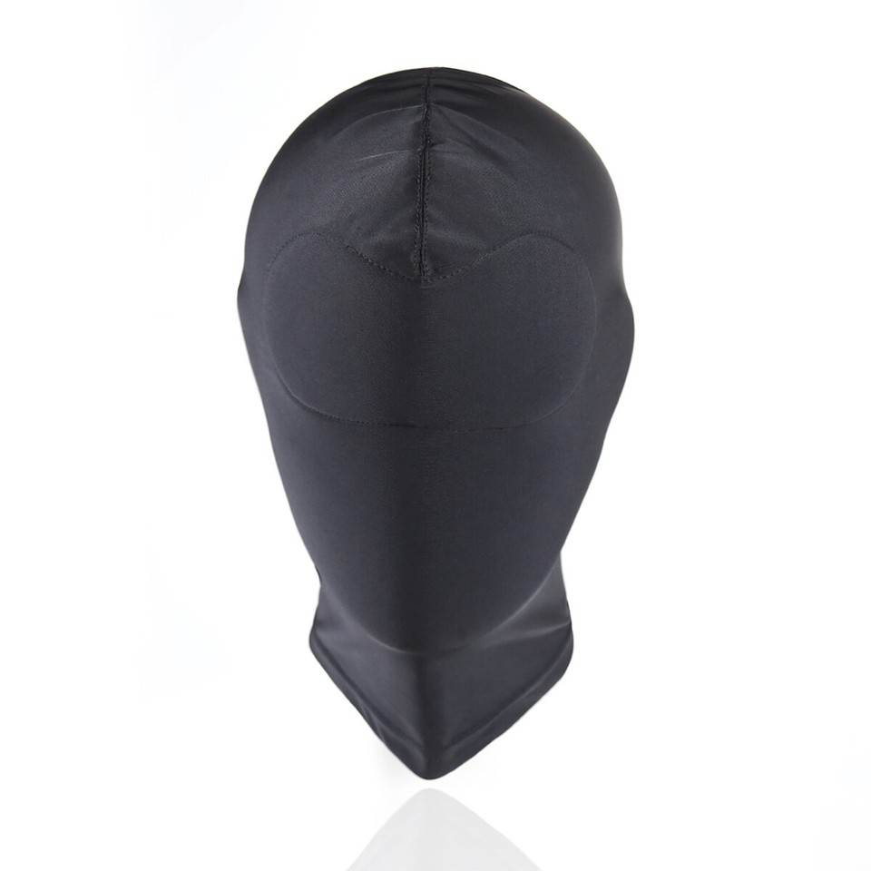 Black Face Mask Elastic Breathable Open Eyes Mouth Spandex Costume Hood ...