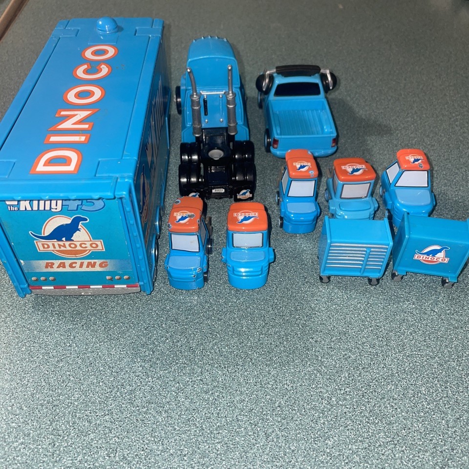 Disney Pixar Cars Diecast Dinoco Pit Crew Chief Pitties Hauler 1:55 ...