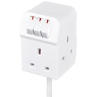 MASTERPLUG SWG3210C COMPACT SWITCHED 2M 13A 3 GANG SOCKET EXTENSION ...