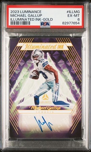 2023 Panini Luminance Illuminated Ink #ILLMG 3/5 Michael Gallup GOLD ...