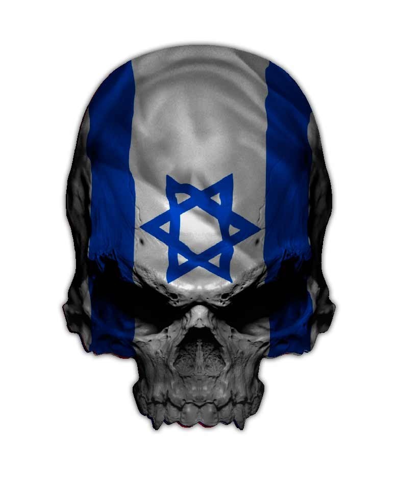 Israel Skull Decal Jewish Star Flag Sticker Graphic Jerusalem Holy Land ...