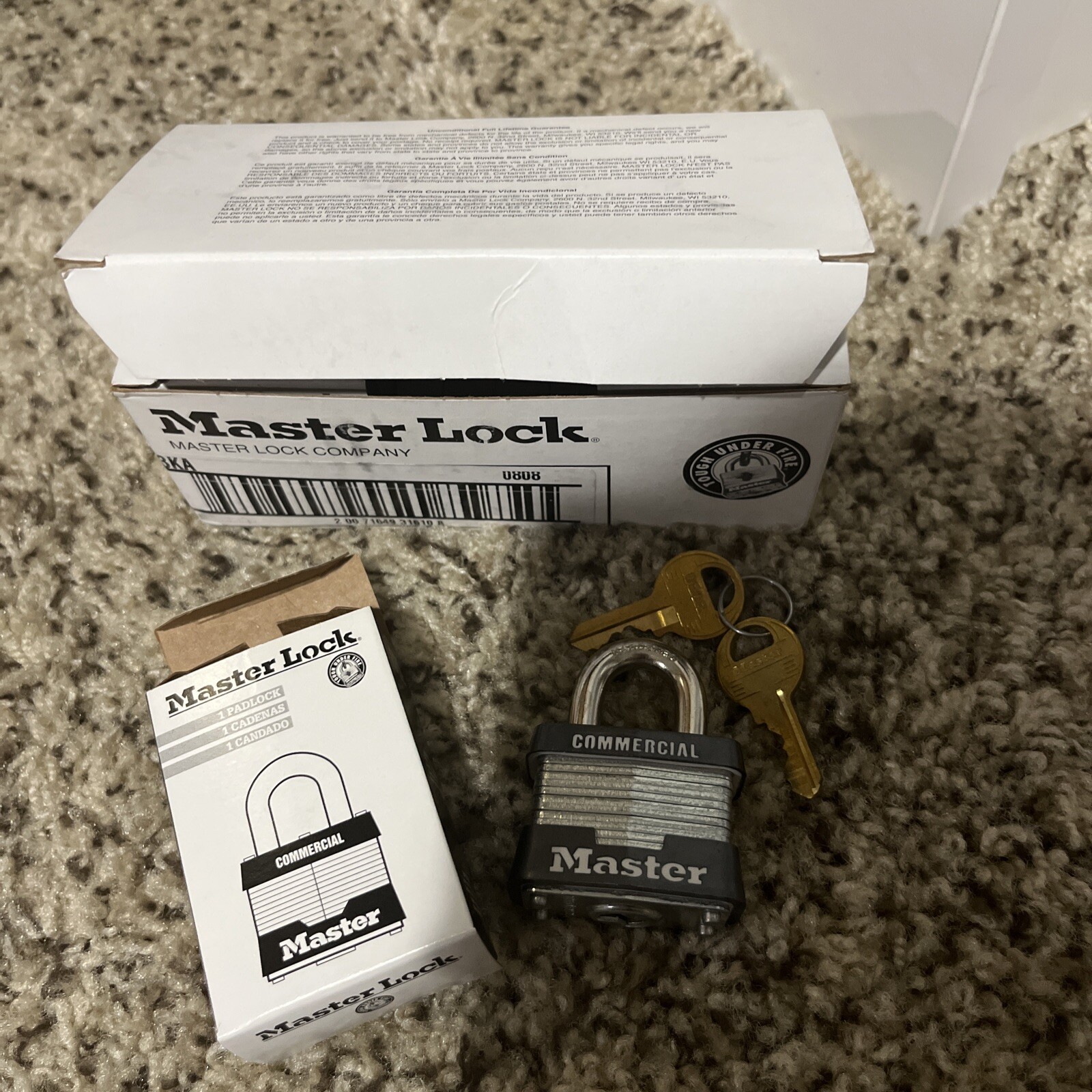 Lot of 6 Master Lock Commercial Laminated Padlock Pad Lock Keyed Alike ...