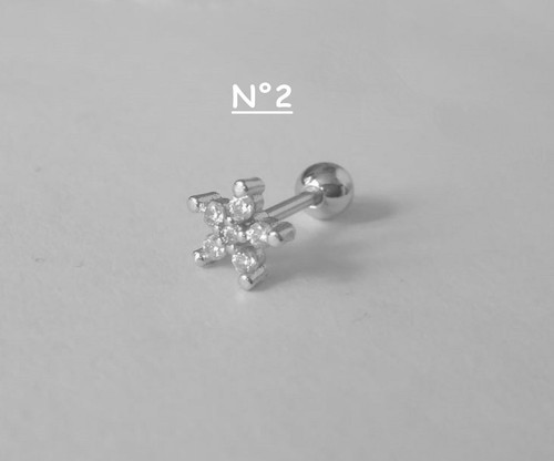 Boucle d'oreilles Piercing vis,mono-boucle,acier inoxydable argenté ...