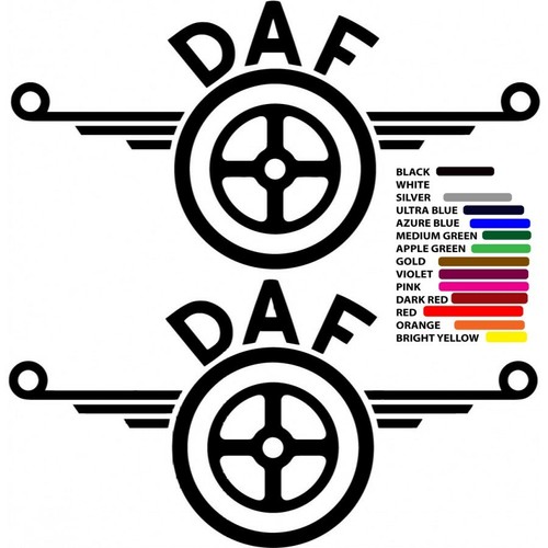 DAF OLD LOGO LORRY HGV DECAL VINYL STICKERS x 2 FOR BODYWORK DOORS ...