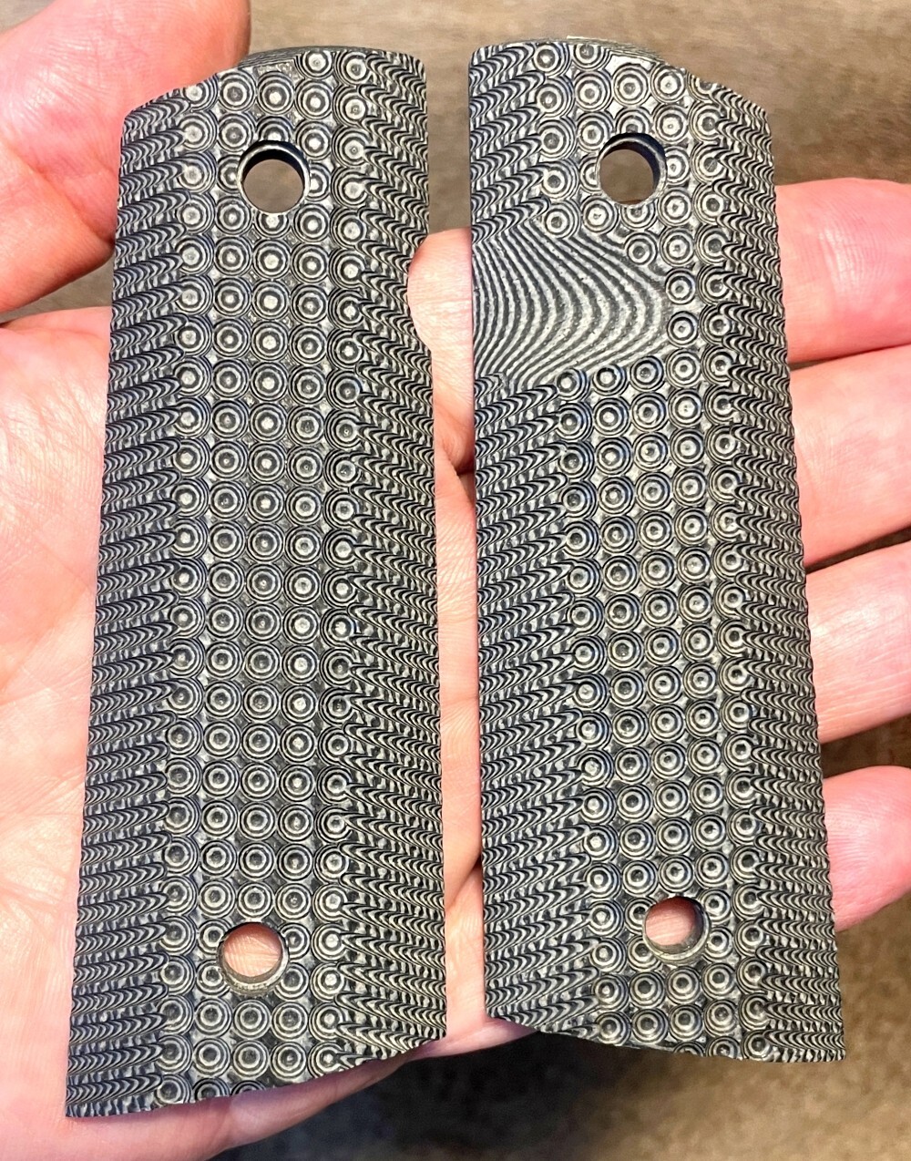 1911 G10 grips magwell cut - Black/ Gray full size | eBay