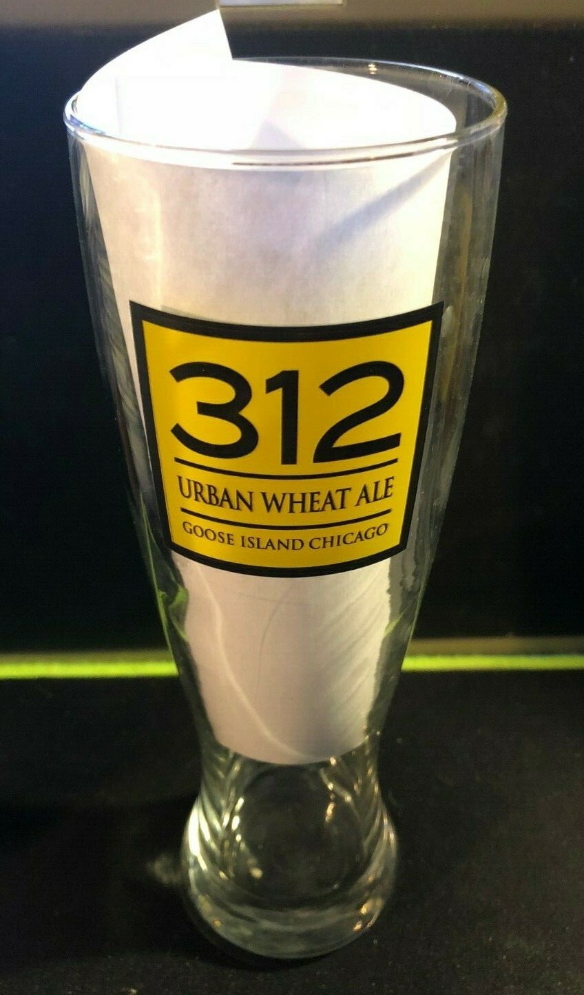 GOOSE ISLAND Brewery 312 Urban Wheat Ale 16 oz Craft Beer Glass CHICAGO ...