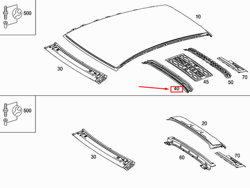 NEW MERCEDES-BENZ GLA X156 CENTRAL ROOF FRAME A1566510001 NO DUTY TO 🇺🇸 ...
