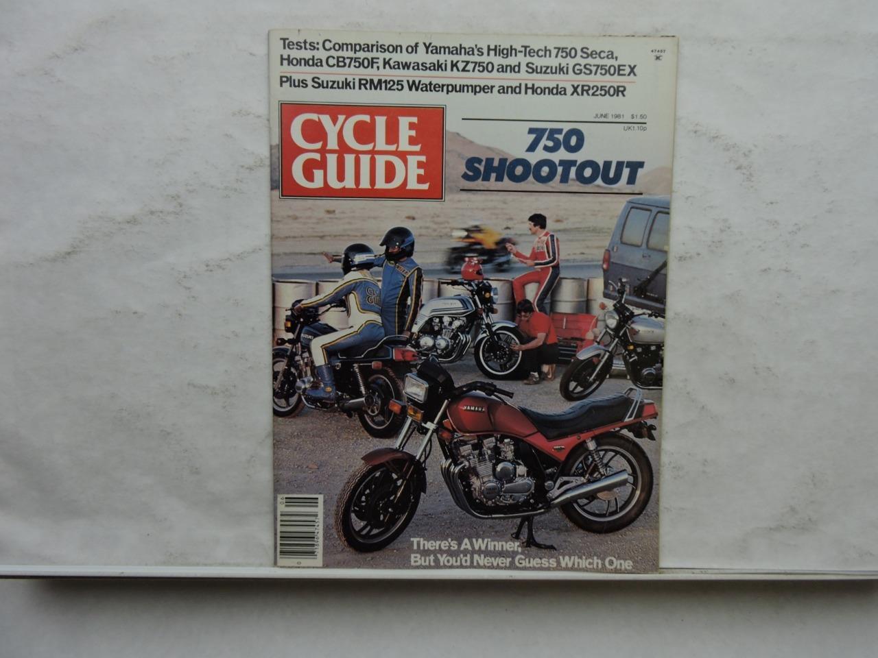 June 1981 Cycle Guide Magazine Yamaha 750 Seca Honda CB750F Kawasaki ...