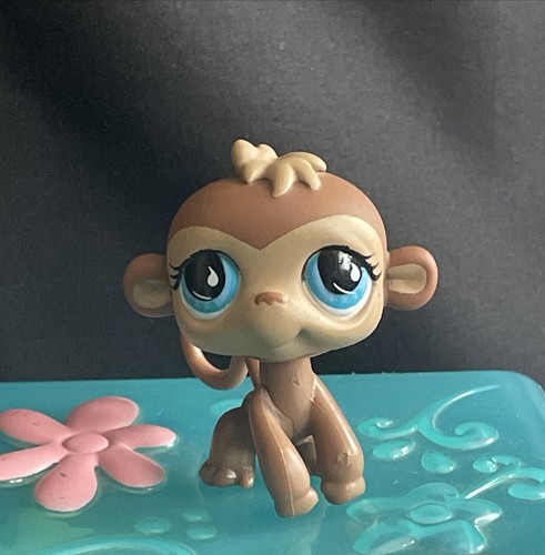LPS Littlest Pet Shop Brown Monkey # 564 Blue Teardrop Eyes | eBay