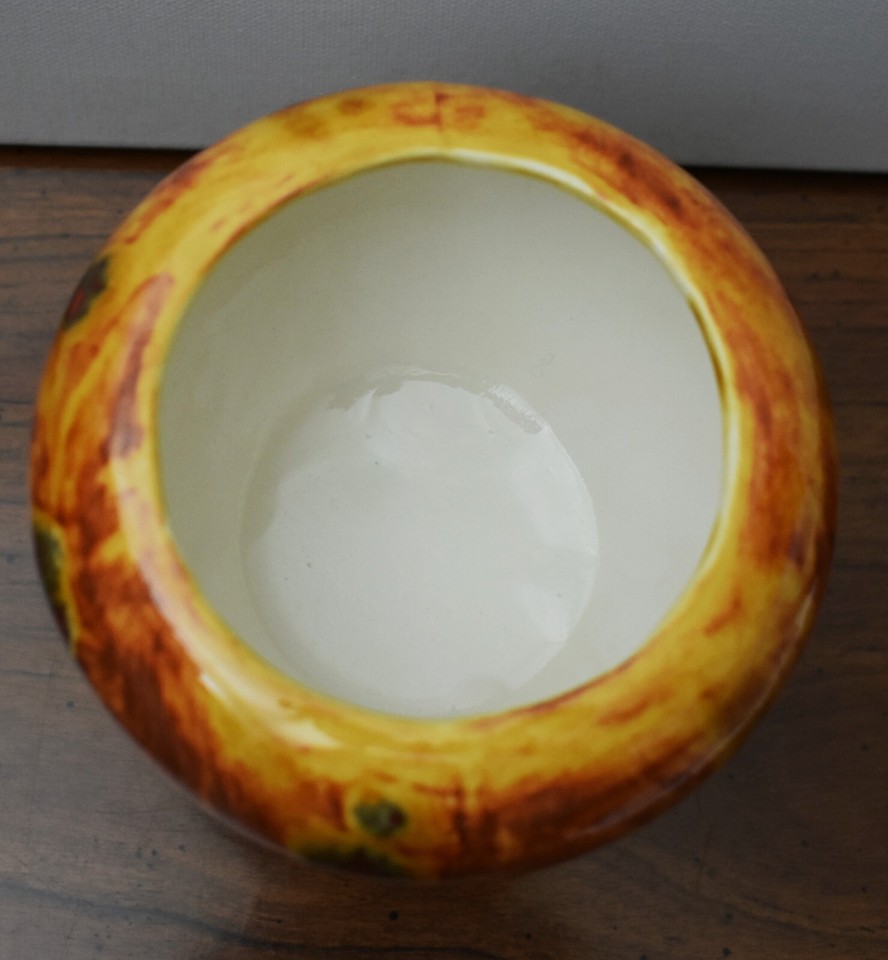Midcentury Antique Hand Drip Glazed Flame Pedestal Bowl Handmade Art ...