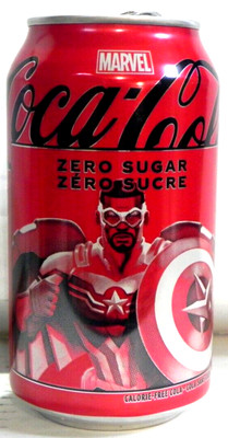 2024 Marvel Coca Cola Coke Zero Captain America Canada EMPTY Open Soda ...
