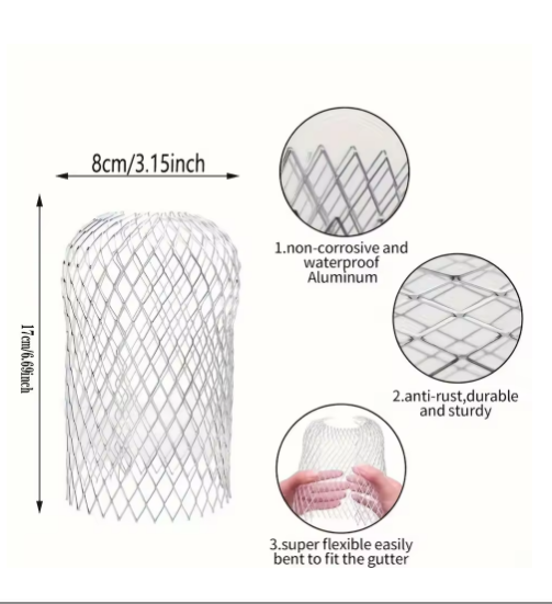 4x Metal Mesh Gutter Leaf Debris Mud Trap Guards Drain Pipe Cover ...