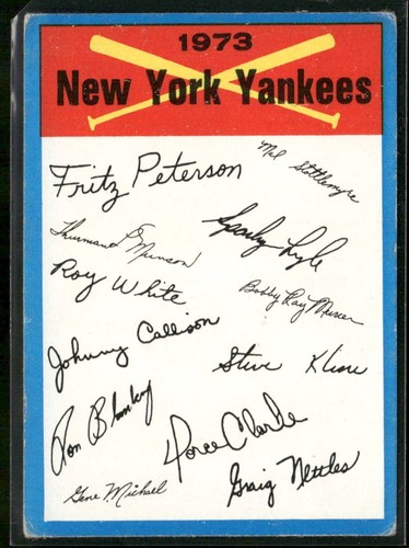 1973 Topps #NNO New York Yankees VG-VG/EX 3012130 | eBay
