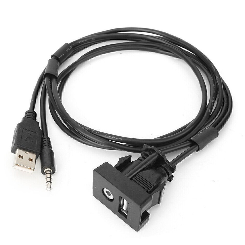 3.5mm Universal USB AUX Headphone Male Jack Flush Mount Mounting ...