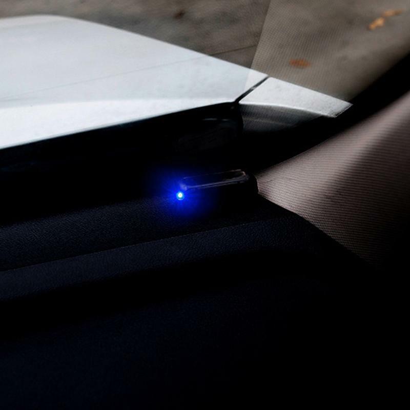 Blue Car Solar Power Dummy Alarm LED Anti-theft Warning Light Blinking ...