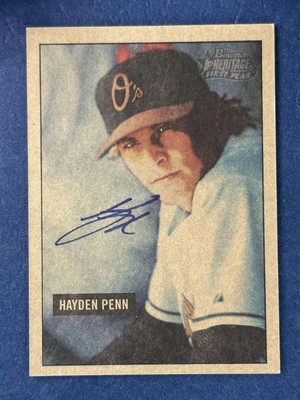 Hayden Penn Autograph Signed 2005 Bowman Heritage Mahogany Orioles | eBay
