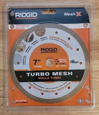 RIDGID 1005542142 7 in. Turbo Mesh Rim Diamond Blade. New, Sealed ...