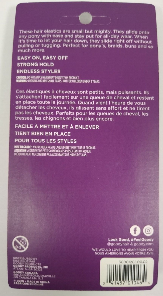 GOODY Ouchless Womens Polyband Elastic Hair Tie - 250 Count, Clear ...