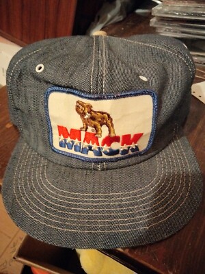 Vintage Mack Trucks Truckers Hat Cap Blue Denim Small Medium Snapback ...