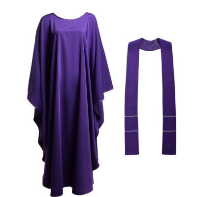 Church Chasuble Robe Vestments Pure Catholic Priest clergy W/Stole ...