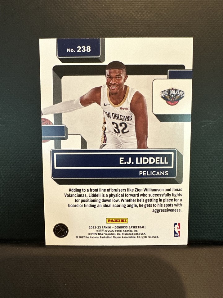 2022-23 Donruss EJ LIDDELL Press Proof Rated Rookie #238 New Orleans ...