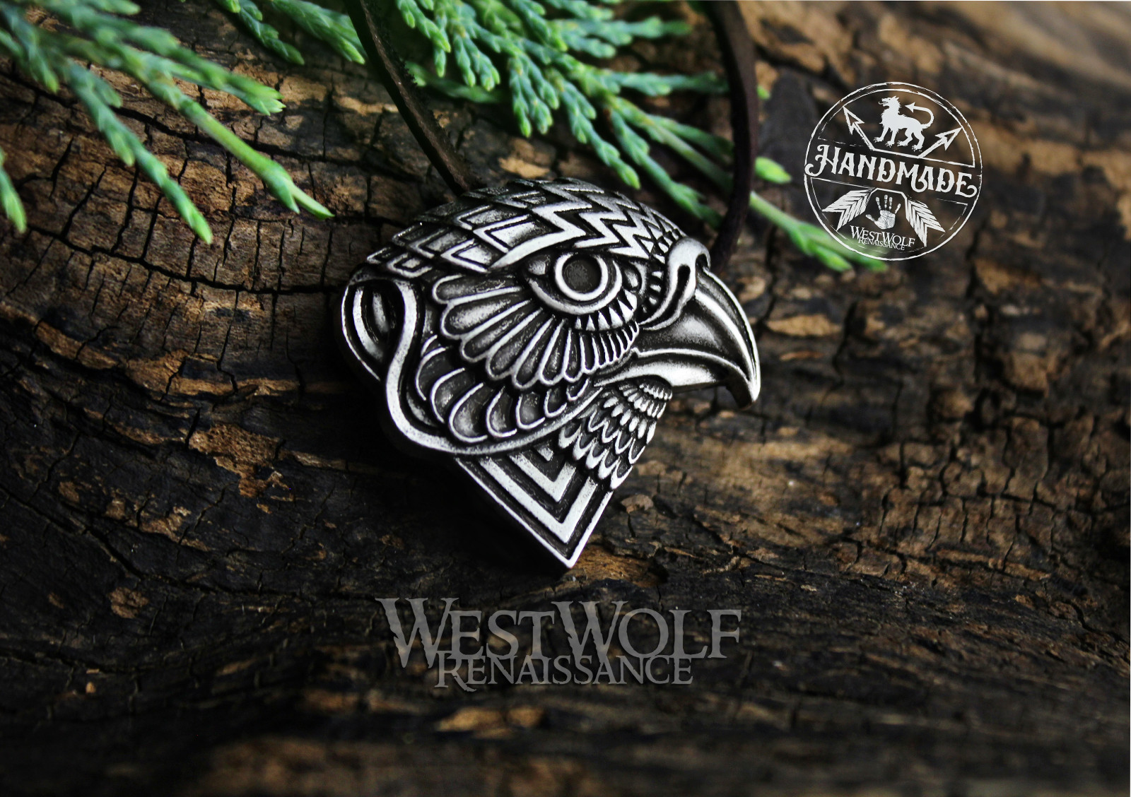 Viking or Celtic Falcon Pendant in Silver or Bronze - Norse/Bird/Eagle ...