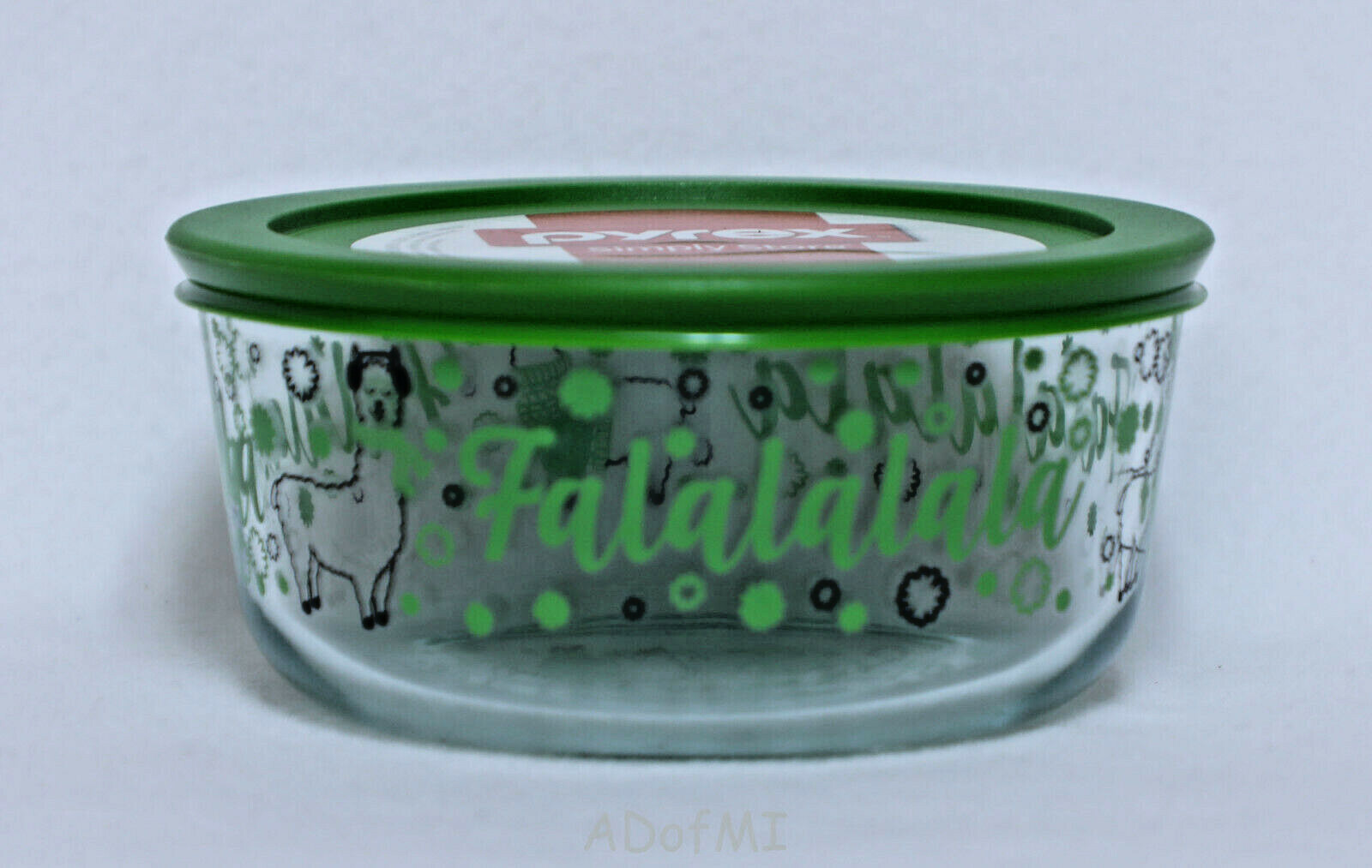 Pyrex Christmas Holiday 4 Cup Falala Llama Glass Storage with Lid New ...
