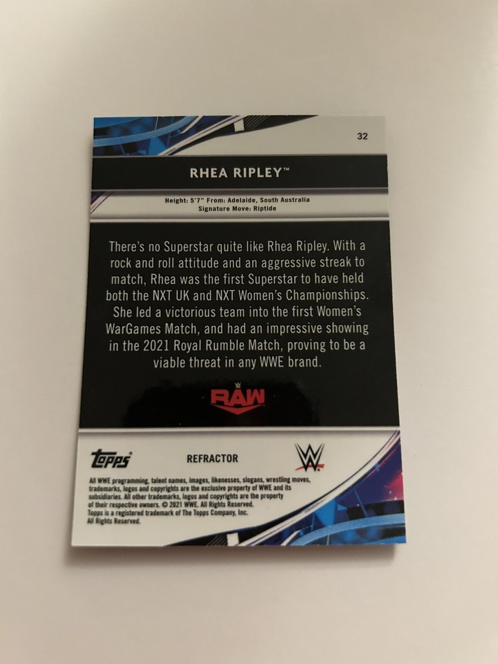 Rhea Ripley WWE 2021 Topps Finest Refractor Card # 32 | eBay