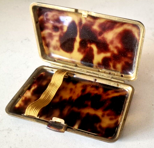 Antique Faux Tortoise Shell Celluloid Small Card Case | eBay UK