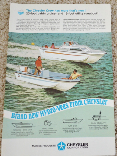 Chrysler Cabin Cruiser Utility Runabout Boat Print Ad Commando 151 ...