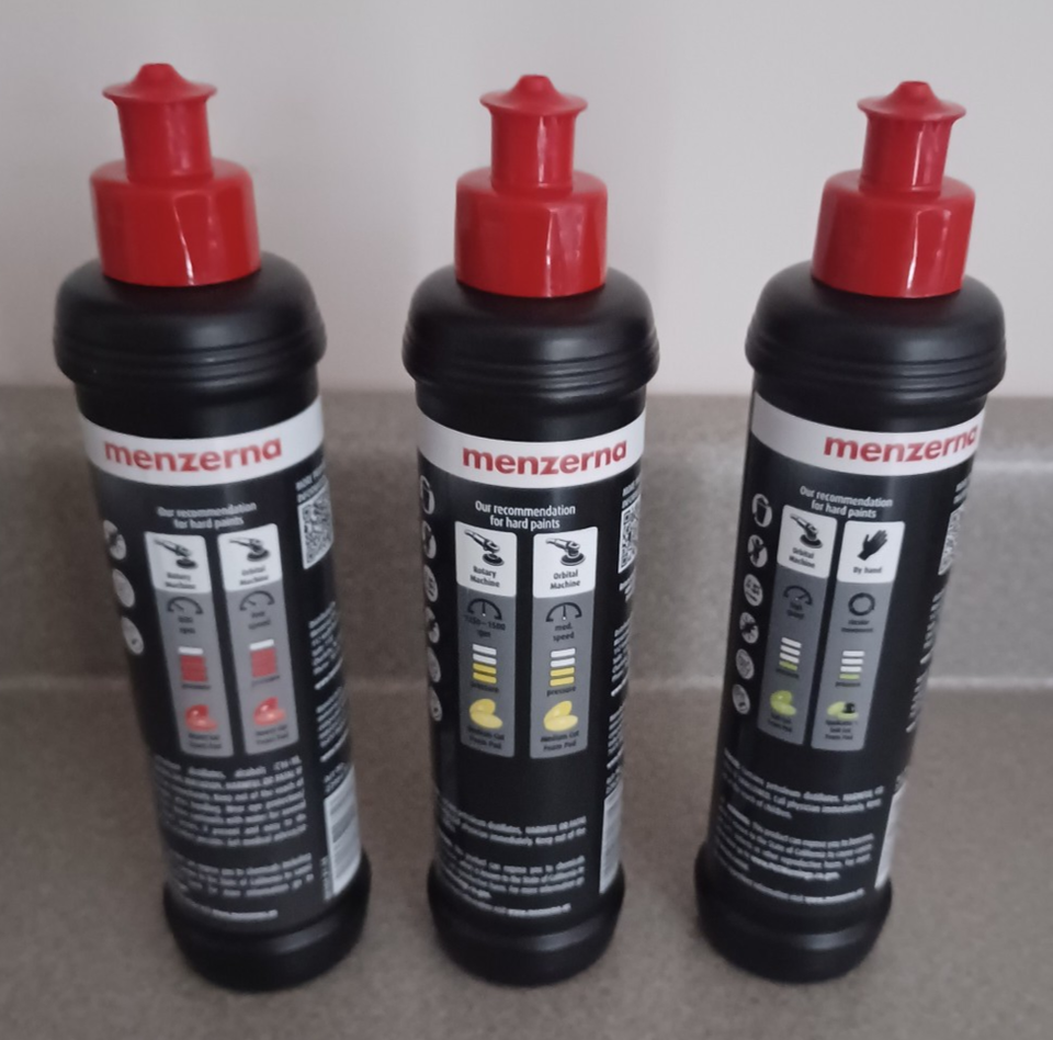 Menzerna Kit - 3x 8 oz Heavy Cut 1000/Medium Cut 2500/Super Finish 3800 ...