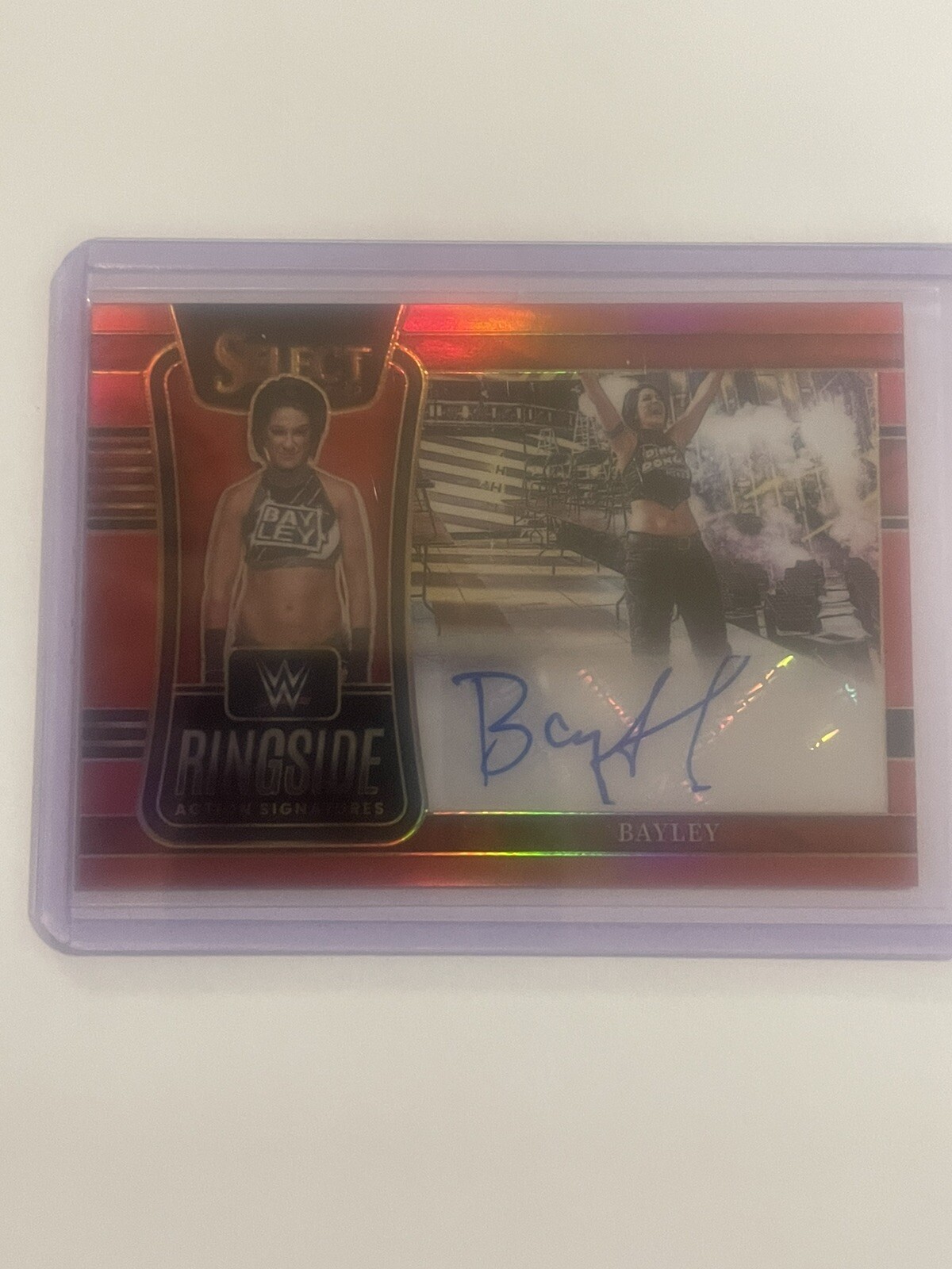 2022 Panini Select WWE - Ringside Action Signatures Bayley #RA-BLY Red ...