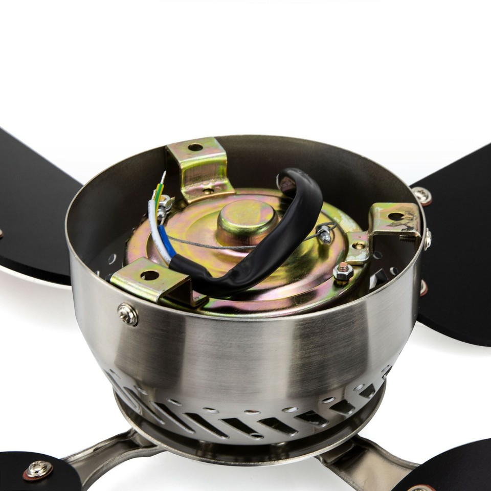 RV Ceiling Fan 12V 42" Brushed Nickel Finish 4 Blade with Wall Switch ...