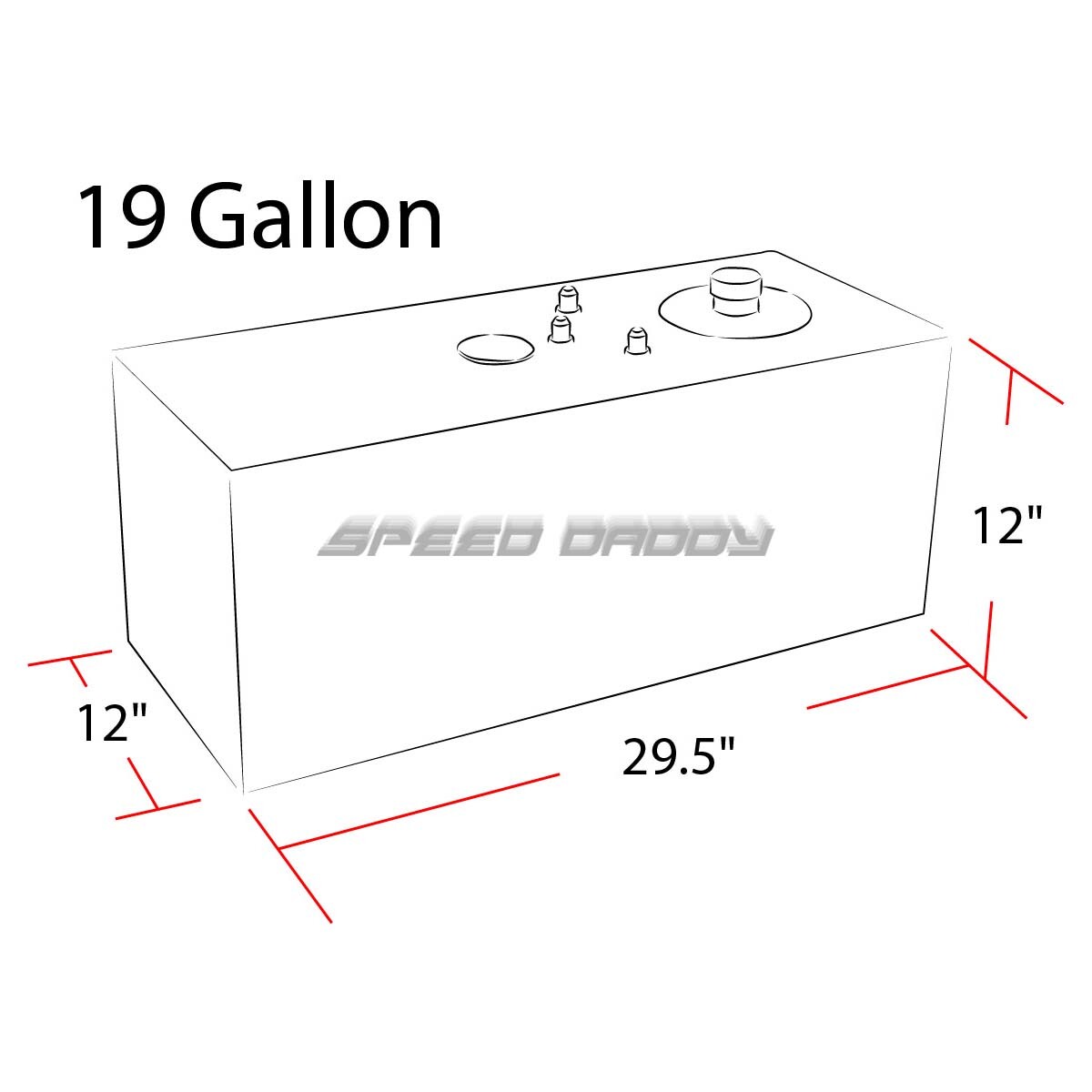 19 GALLON TOP-FEED ALUMINUM FUEL CELL GAS TANK+CAP+LEVEL SENDER+NYLON ...
