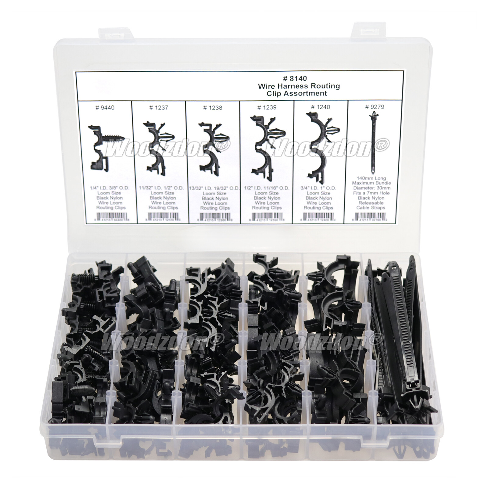 132x Wiring Harness Wire Loom Routing Clips Assortment Convoluted ...