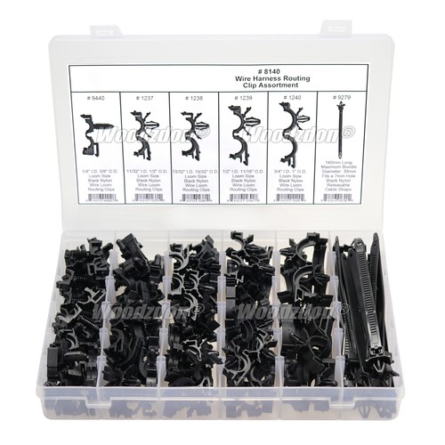 132x Wiring Harness Wire Loom Routing Clips Assortment Convoluted ...